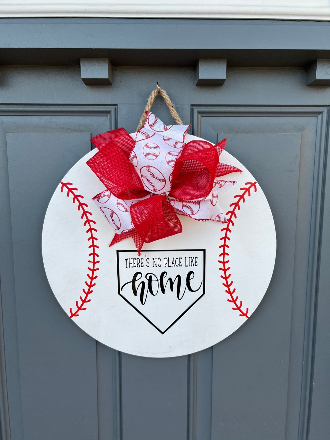 Baseball Front Door Sign, Welcome Sign, Door Hanger, Porch Decor, Door ...