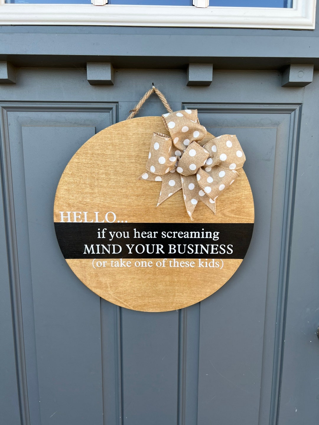 Mind You Business Front Door Sign Welcome Sign Door Hanger - Etsy
