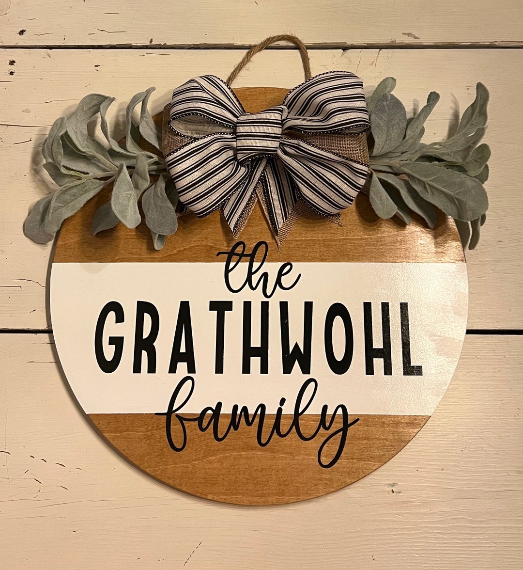 Custom Name Front Door Sign Welcome Sign Door Hanger Porch - Etsy