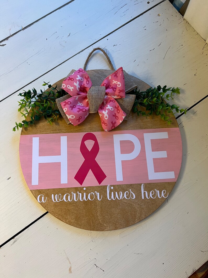 Breast Cancer Awareness Door Sign Welcome Sign Door Hanger - Etsy
