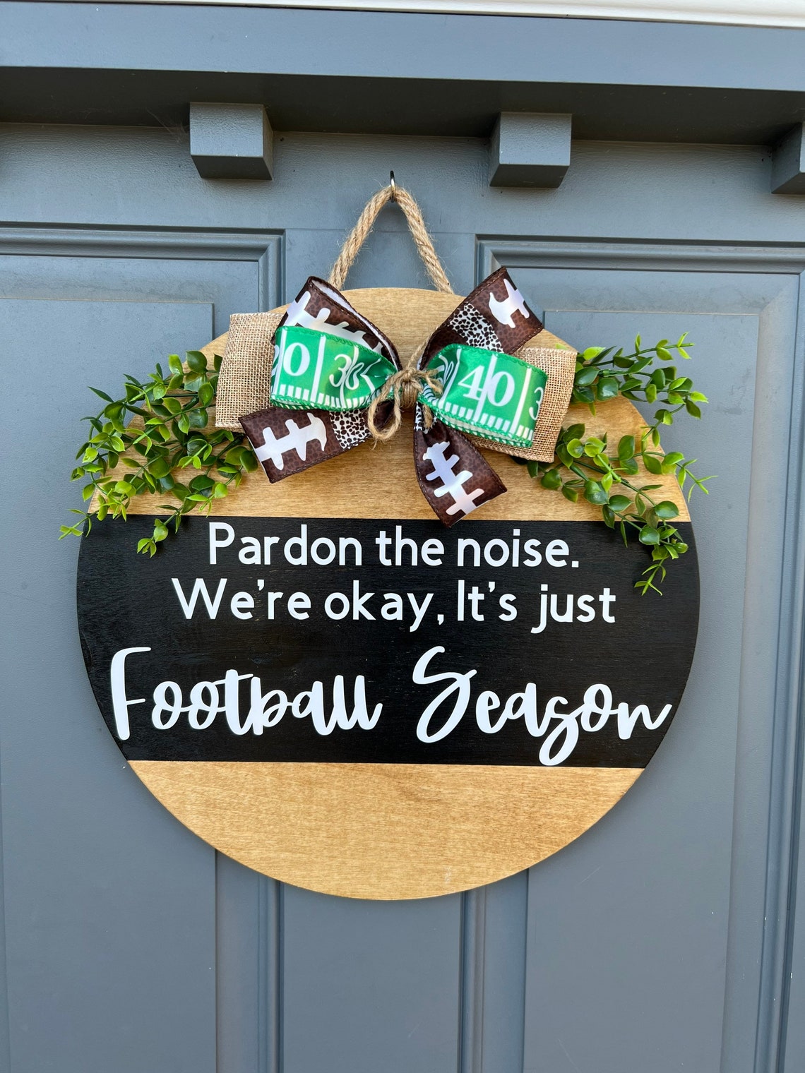Front Door Sign Football Welcome Sign Door Hanger Porch - Etsy