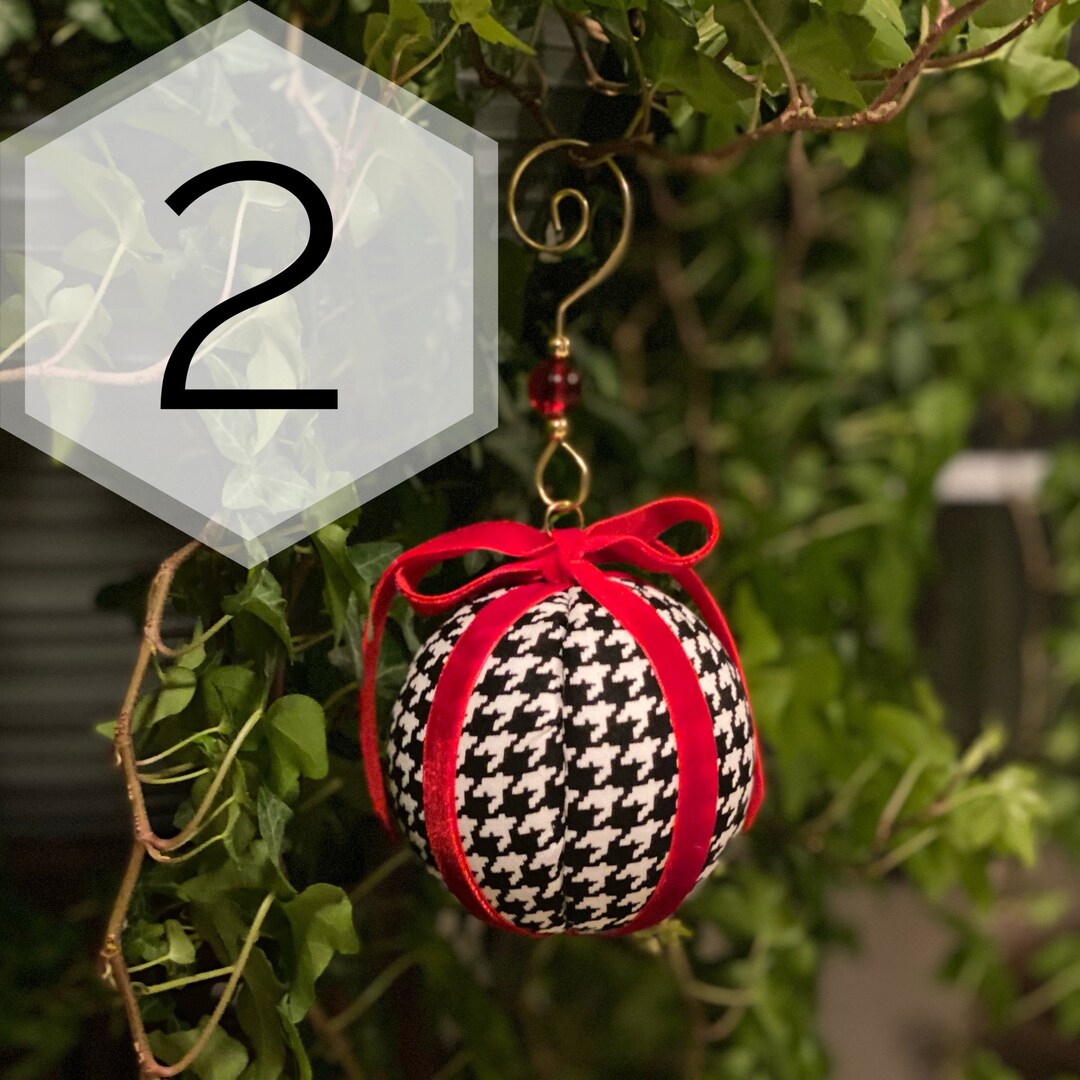 Christmas 3” Handmade Fabric Ornaments - Houndstooth - Etsy