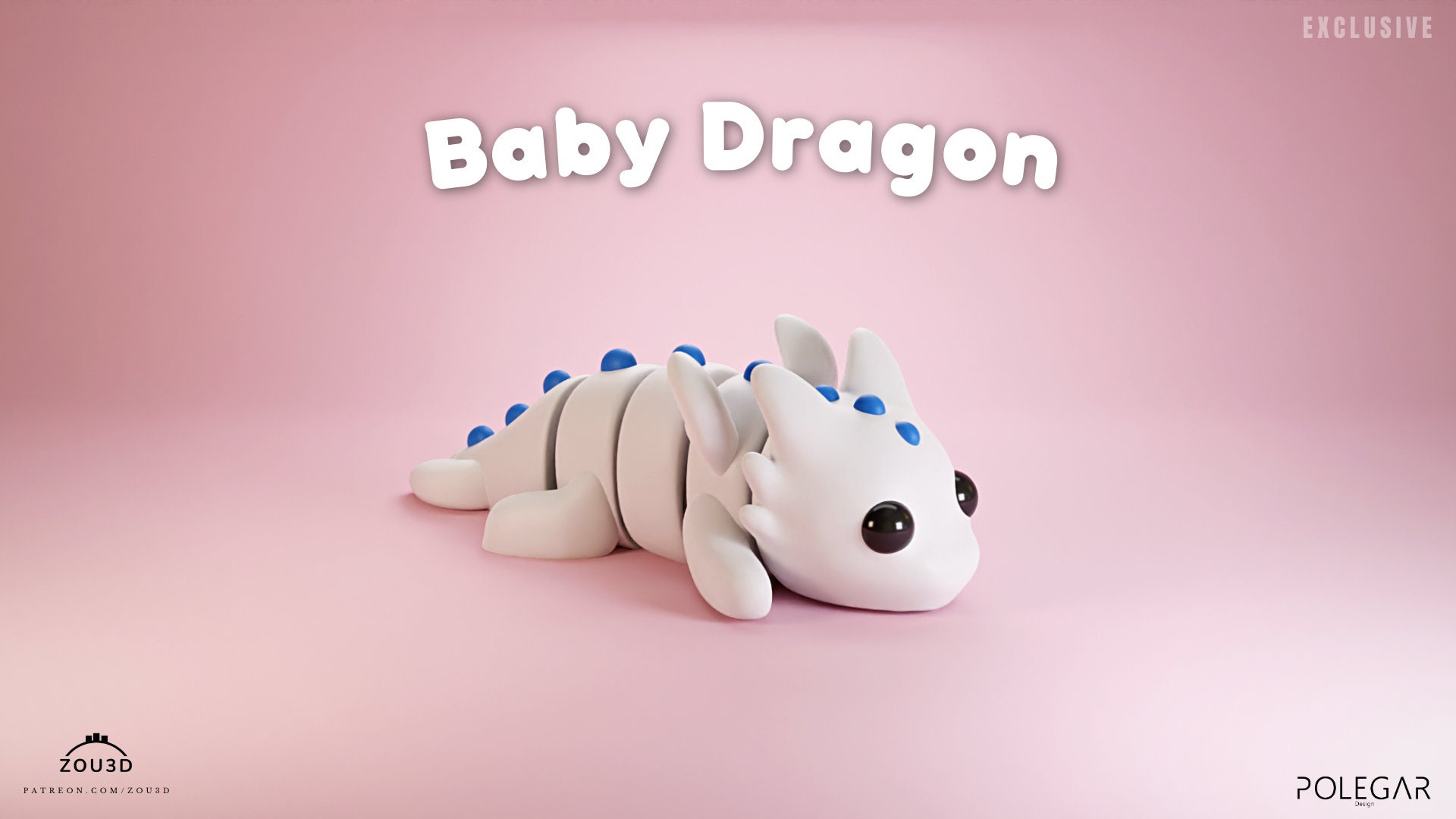 Cute 3d Printed Articulating Baby Dragon by Zou3d / Desk Pet / - Etsy