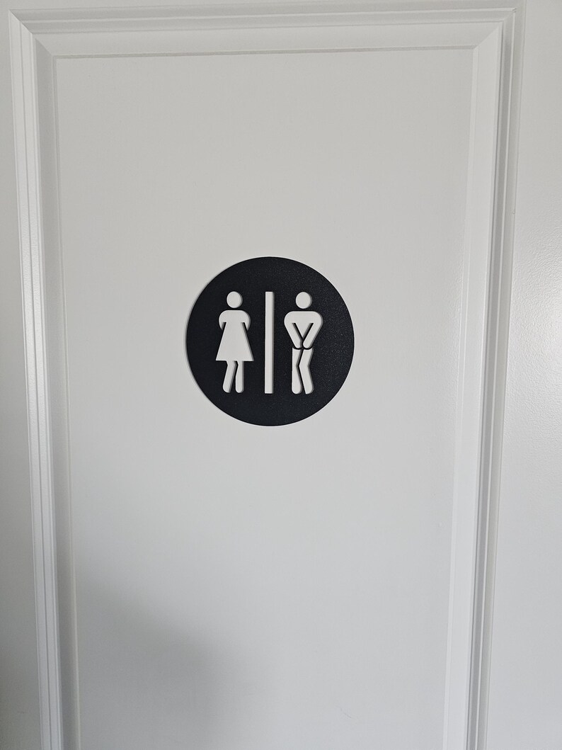 Restroom Door Sign: Rustic Wood Toilet Topper, Airbnb Bath Decor - Etsy