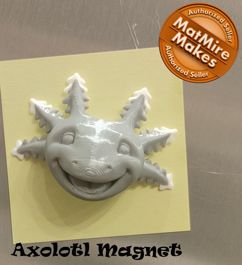 Smiling Cute Axolotl Head Refrigerator Magnet / 3d Printed / Matmire ...