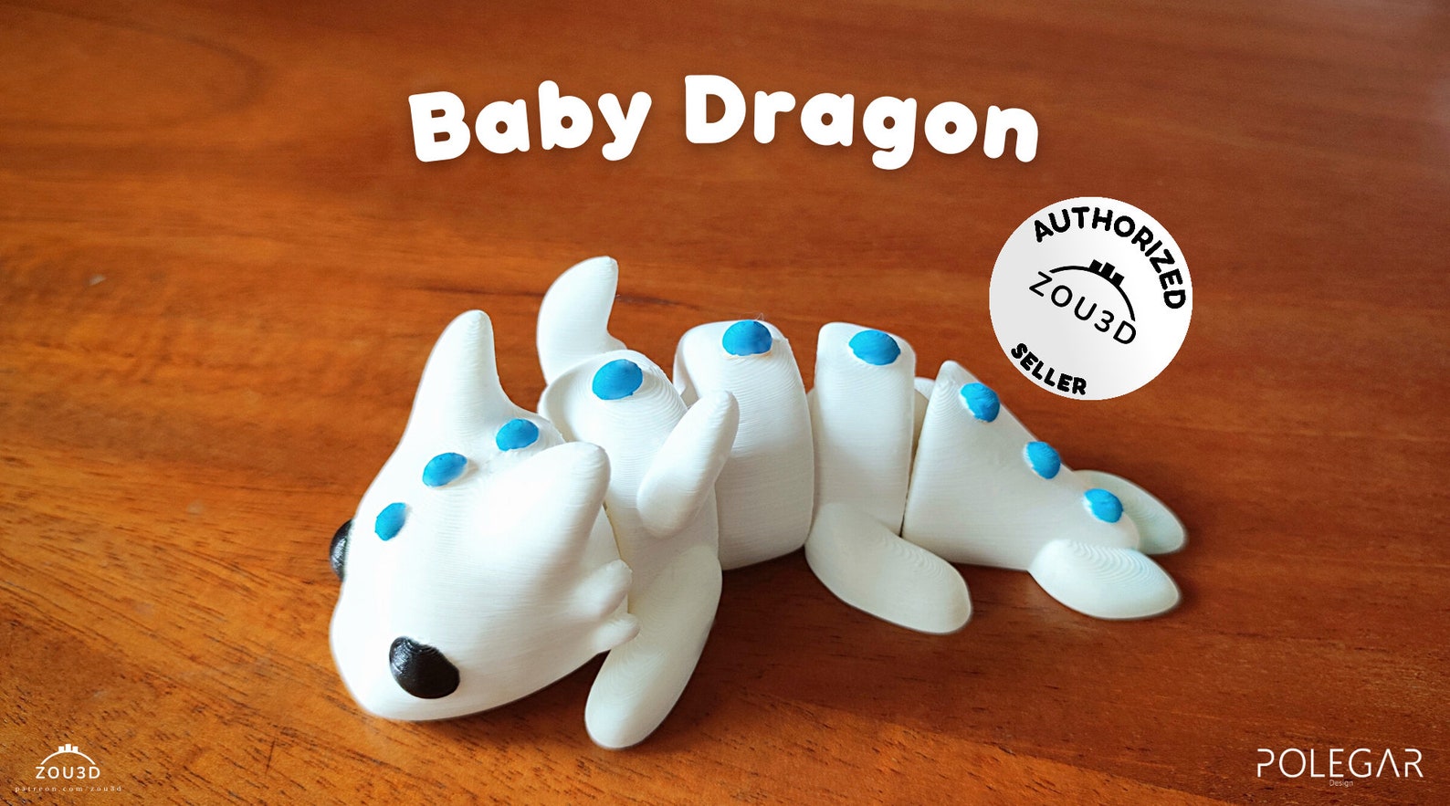 Cute 3d Printed Articulating Baby Dragon by Zou3d / Desk Pet / Flex ...