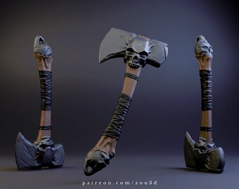 3d Printed Skull Axe - Etsy
