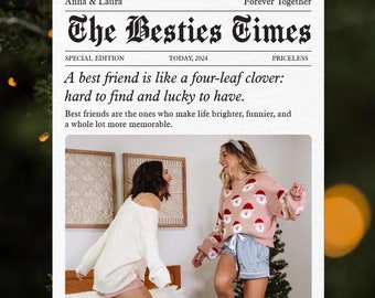 Personalized the Bestie Times, Custom BFF Friendship Gifts Newspaper ...