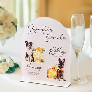 Custom Dog Signature Cocktails Sign, Pet Signature Drink Bar Menu ...