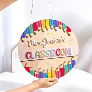 Personalize Classroom Pencil Welcome Sign, Teacher Door Sign, Teacher ...
