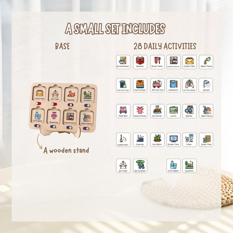 Personalized Chore Chart for Kid, Daily Responsibilities Board, Wooden ...