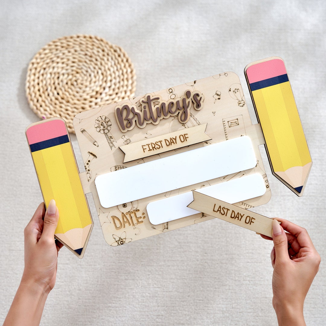 Personalized First Day of School Sign, Dry Erase First Day of School ...