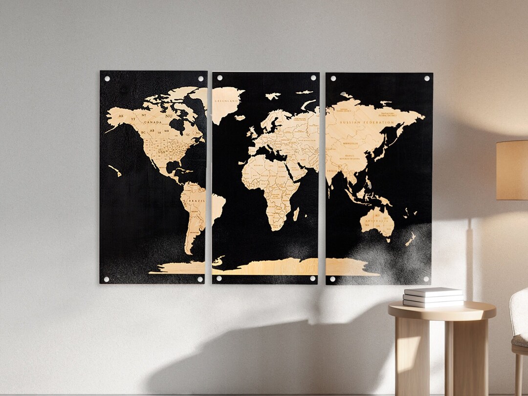 Leds Wooden World Map, Map of the World, 5th Anniversary Gift, World ...