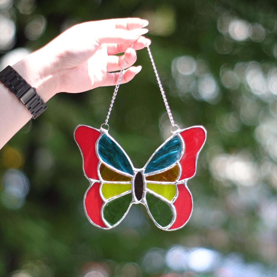 Monarch Butterfly Stained Glass Window Hangings, Modern Stained Glass ...