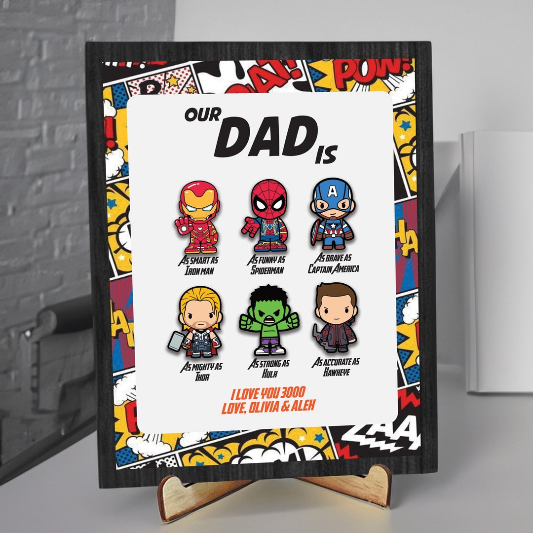 Personalized Superhero Dad Gift, Custom Fathers Day Gift, Our Dad is ...
