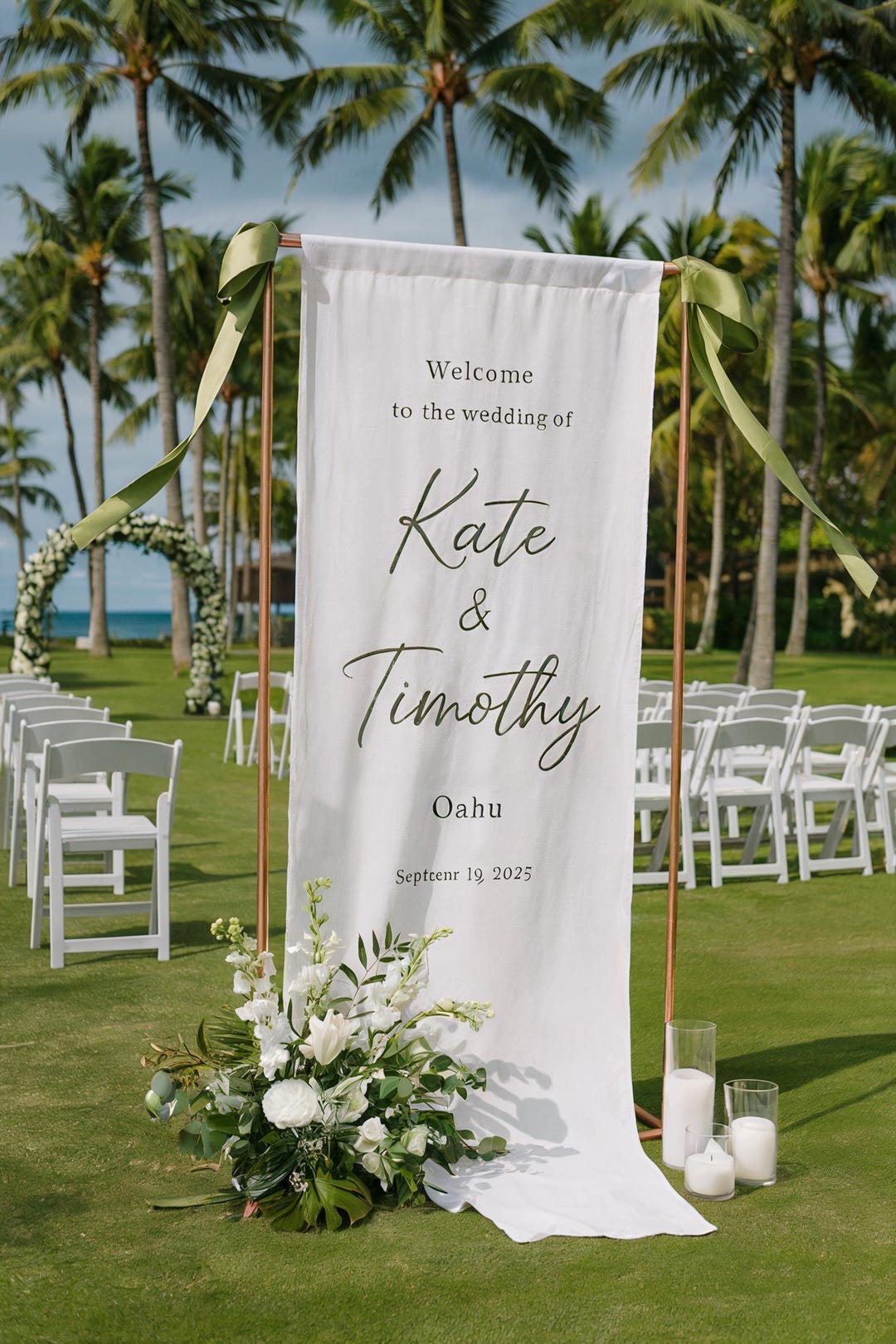Personalized Linen Wedding Welcome Sign: Boho Ceremony Decor - Etsy