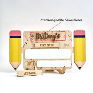 Personalized First Day of School Sign, Dry Erase First Day of School ...