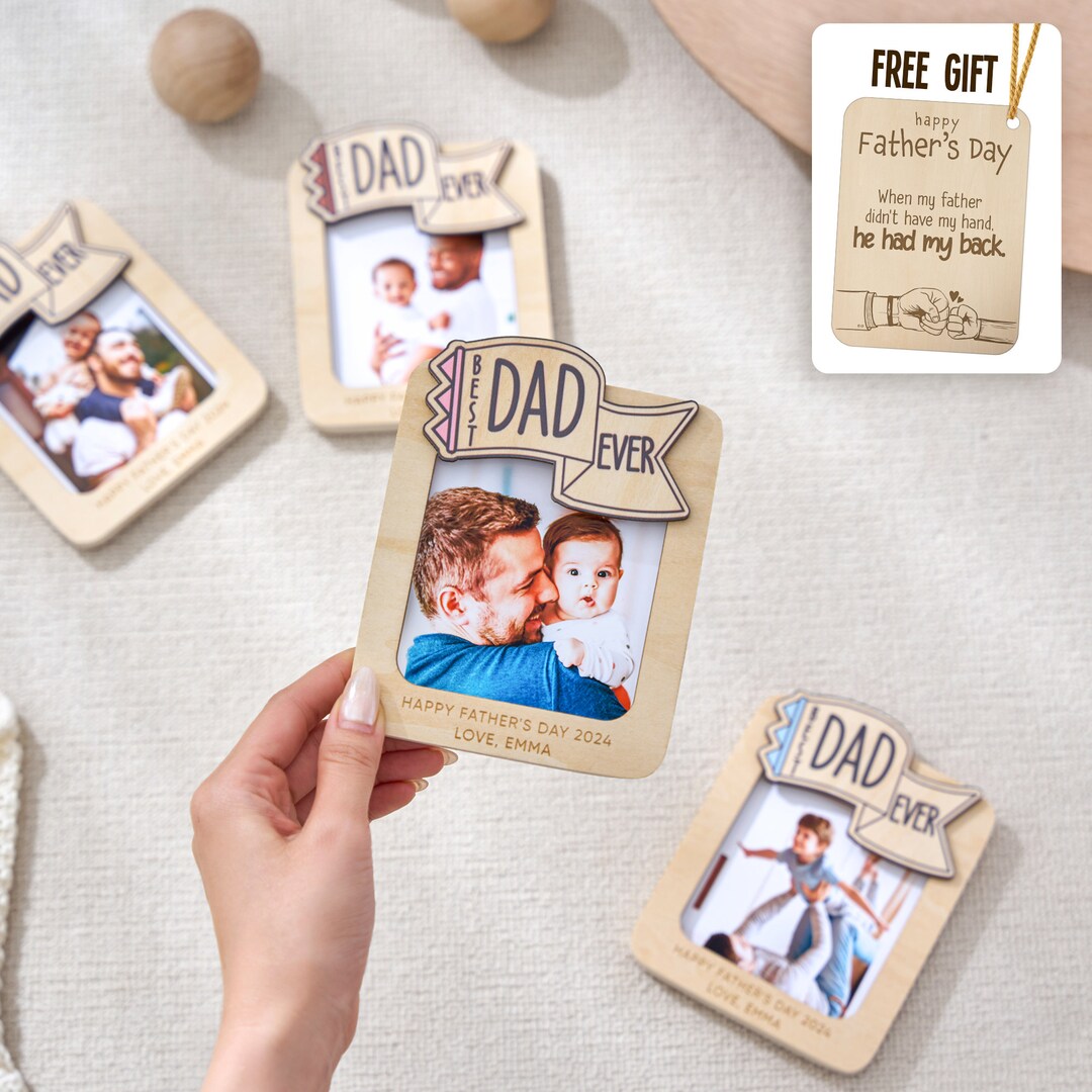 Best Dad Ever Father's Day Gift Frame Magnet, Custom Picture Frame ...