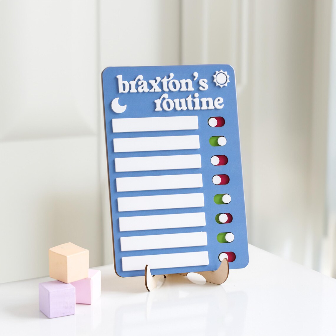 Personalized Kids Sliding Chore Chart: Daily Visual Schedule - Etsy
