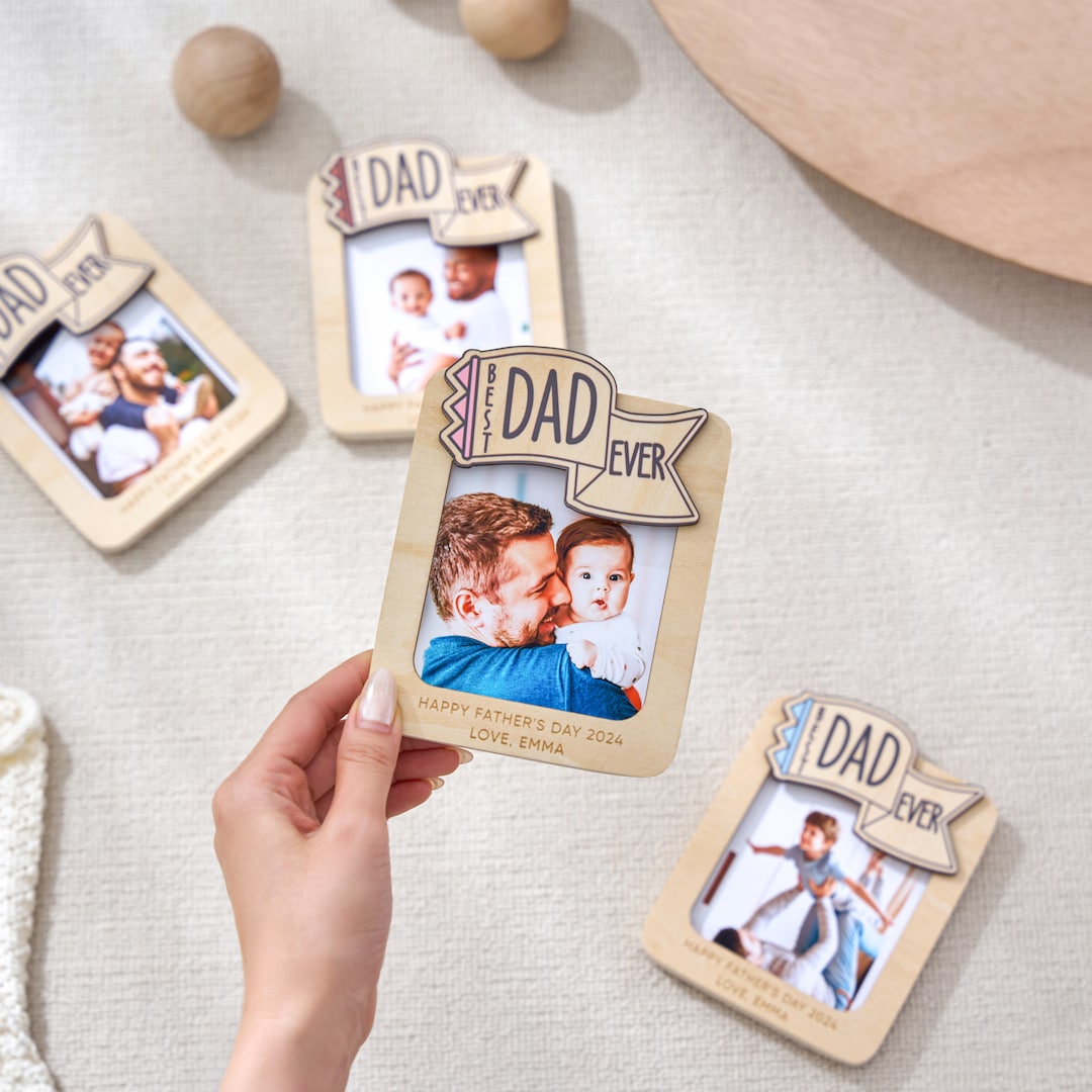 Best Dad Ever Father's Day Gift Frame Magnet, Custom Picture Frame ...