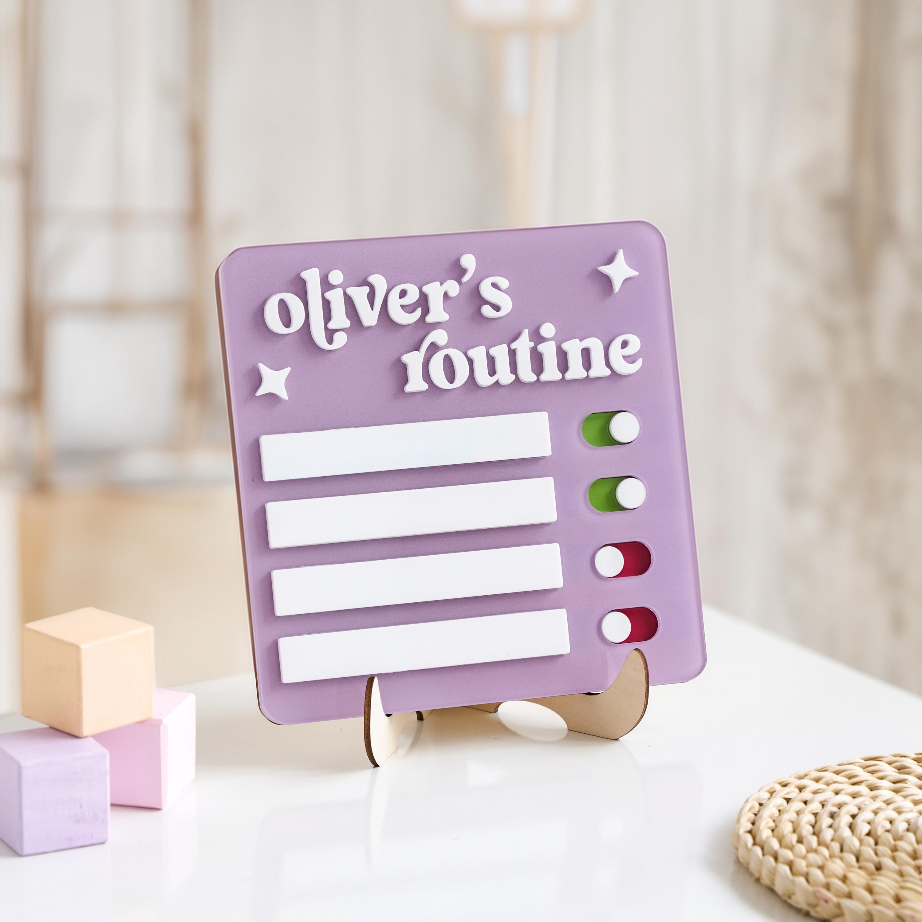 Personalized Kids Sliding Chore Chart: Daily Visual Schedule - Etsy
