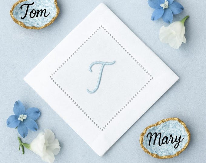 Monogrammed Wedding Napkin, Custom Linen Napkin, Personalized Linen ...