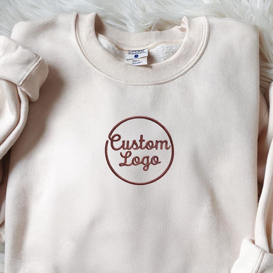 Personalized Logo Embroidered Sweatshirt, Custom Business Logo ...