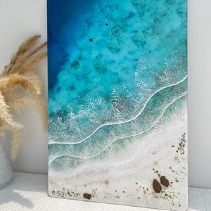 Custom Beach Wave Resin Wall Art, Large Seaside Epoxy Painting ...