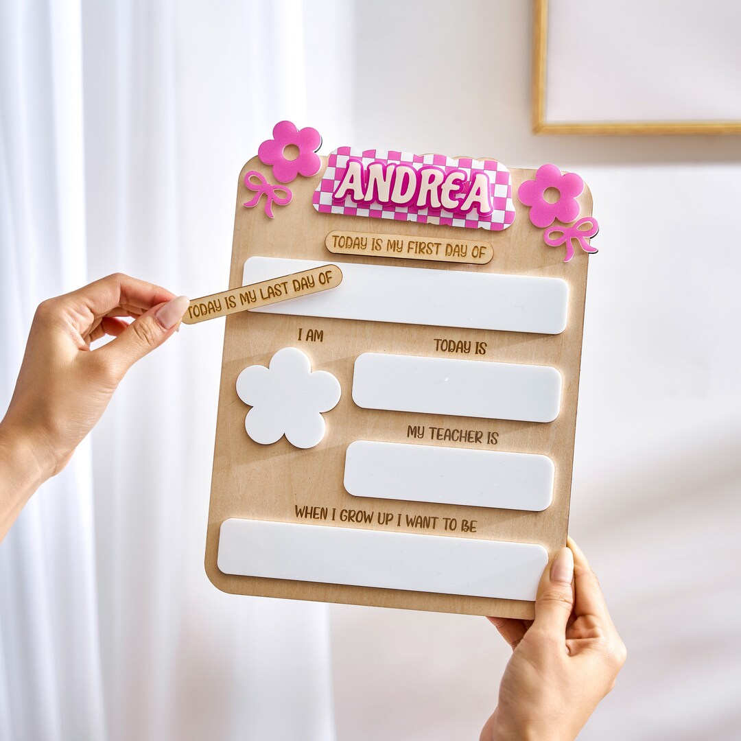 Personalized First Day of School Sign, Dry Erase First Day of School ...