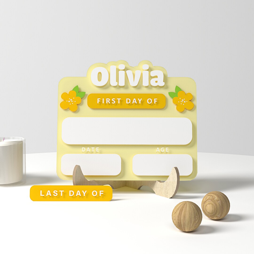 Personalized First Day School Sign, Acrylic Back to School Sign ...