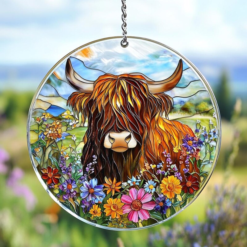 Stained Glass Cow - Etsy