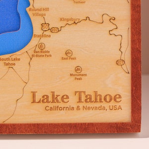 3D Custom Wooden Lake Map Coastline Wood Laser Engraved Map ...