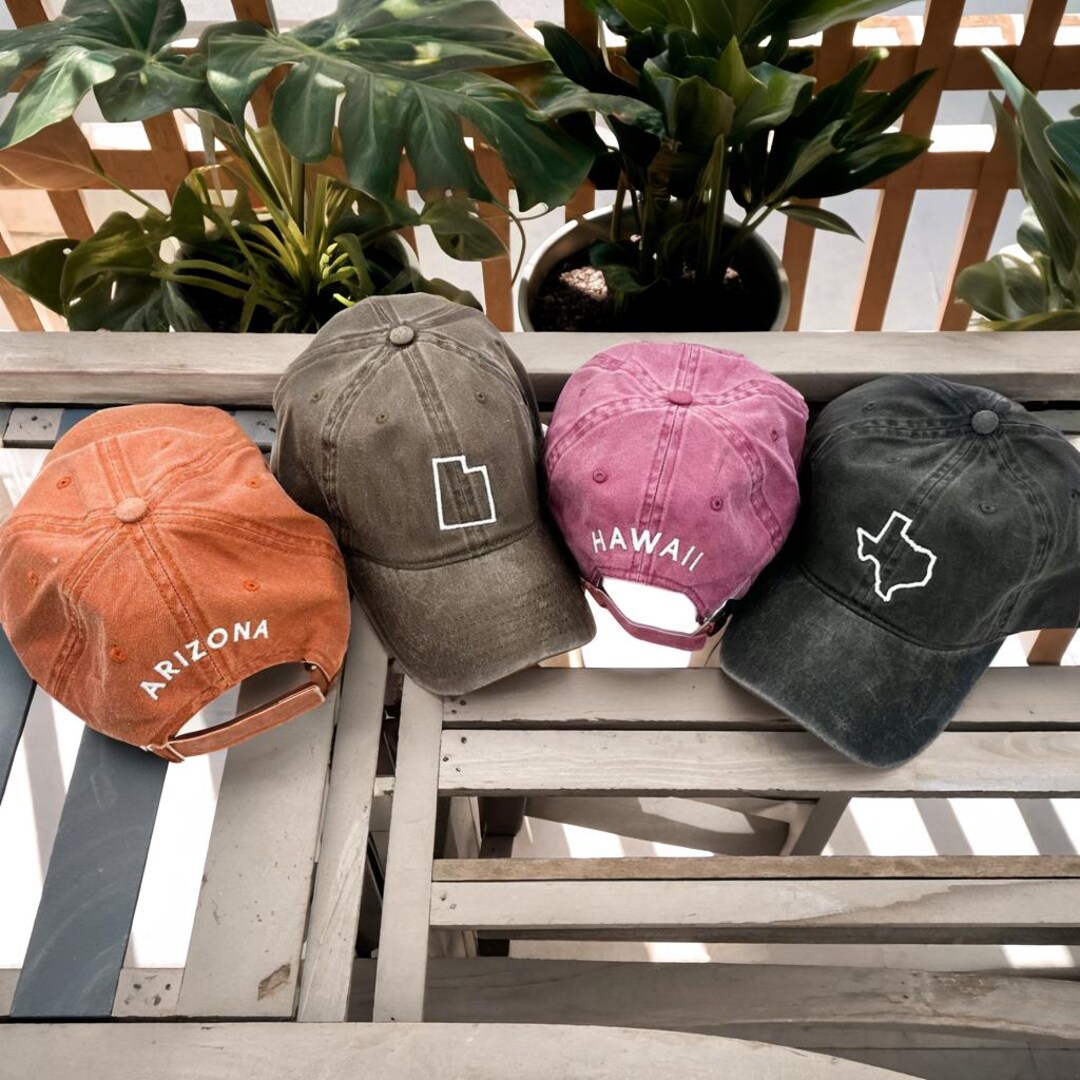 Embroidered Custom State Pride Baseball Cap, 50 States Outline Design ...