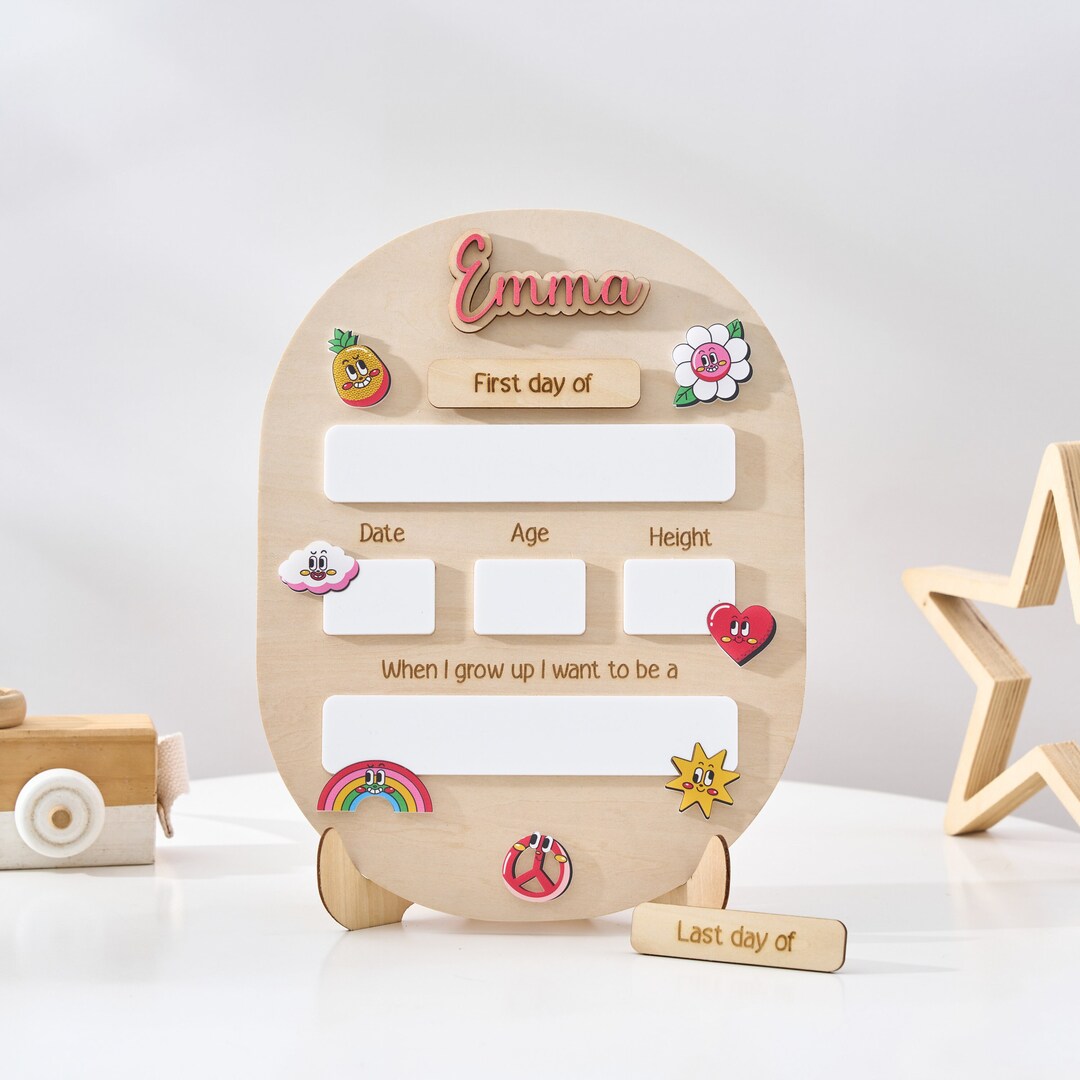 Personalized First Day of School Sign, Dry Erase First Day of School ...