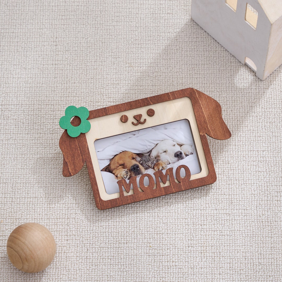 Personalized Dog Mini Frame With Photo, Landscape Photo Frame, Portrait ...