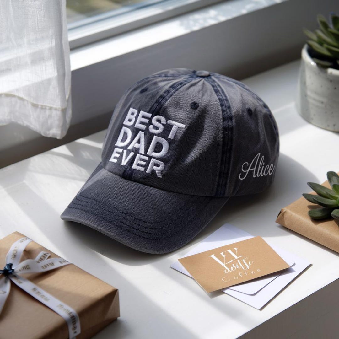 Vintage Best Dad Ever Hat With Custom Embroidery, Personalized Vintage ...