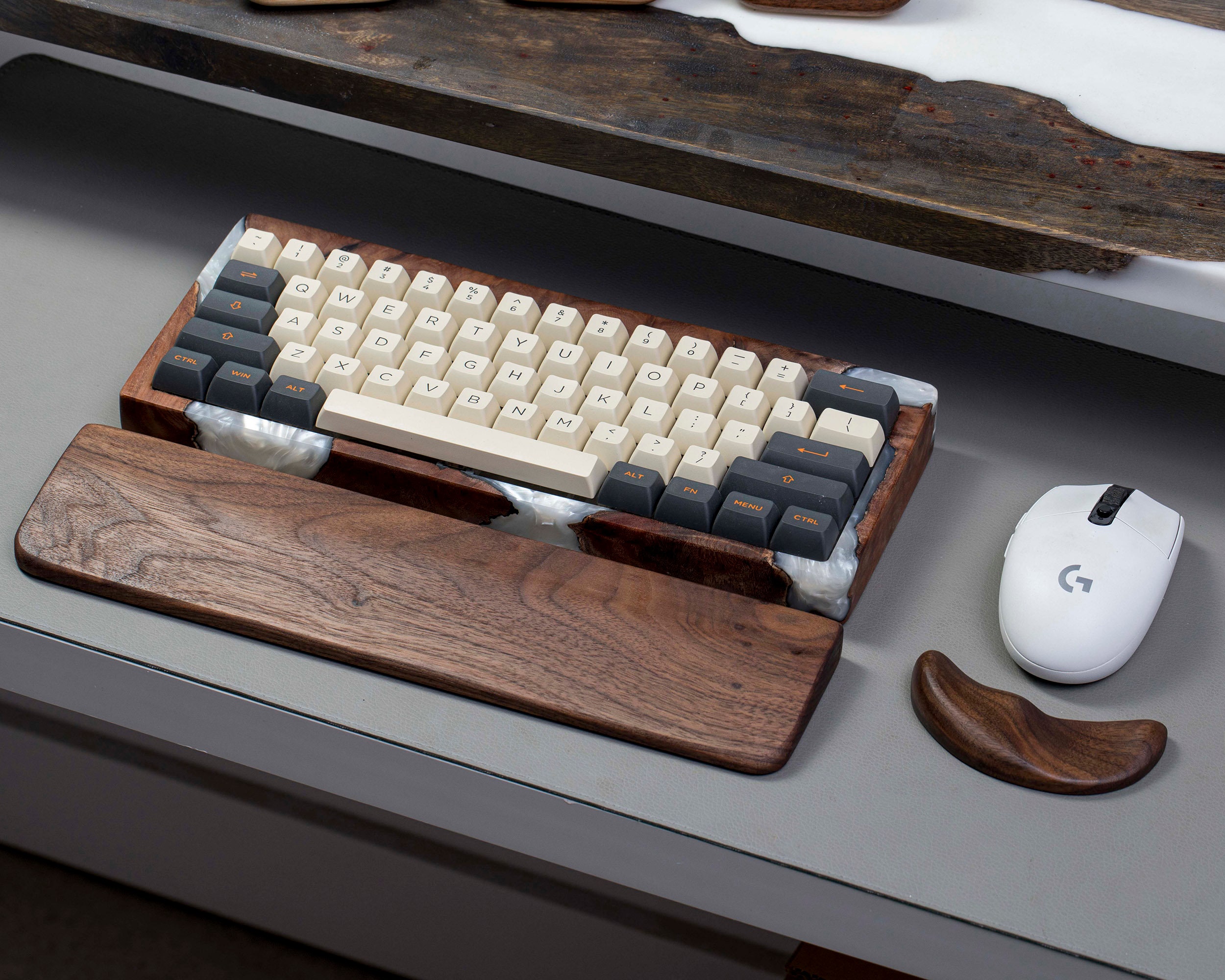 Keyboard Wrist Rest Personalizef Walnut Walnut Wrist Rest - Etsy UK