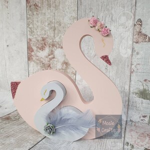 Decorative Interlocking Swans Mother and Baby Swan Nursery - Etsy