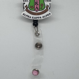 Sorority Shield Alpha Kappa Alpha AKA Badge Reel/id Holder - Etsy