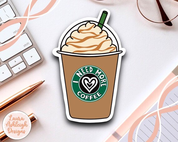 Stickers On A Caramel Frap Starbucks
