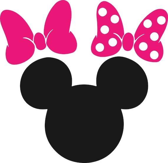 Pink Minnie Mouse Head Outline