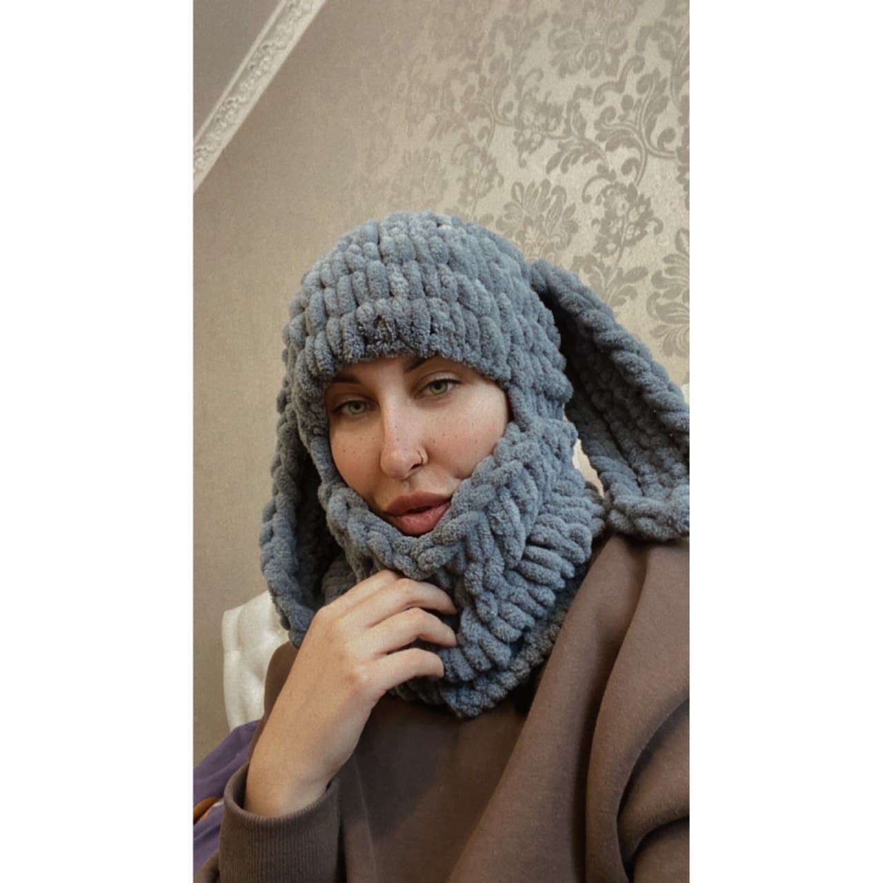 Knit Bunny Balaclava Full Face Mask Bad Bunny Ski Mask With | Etsy