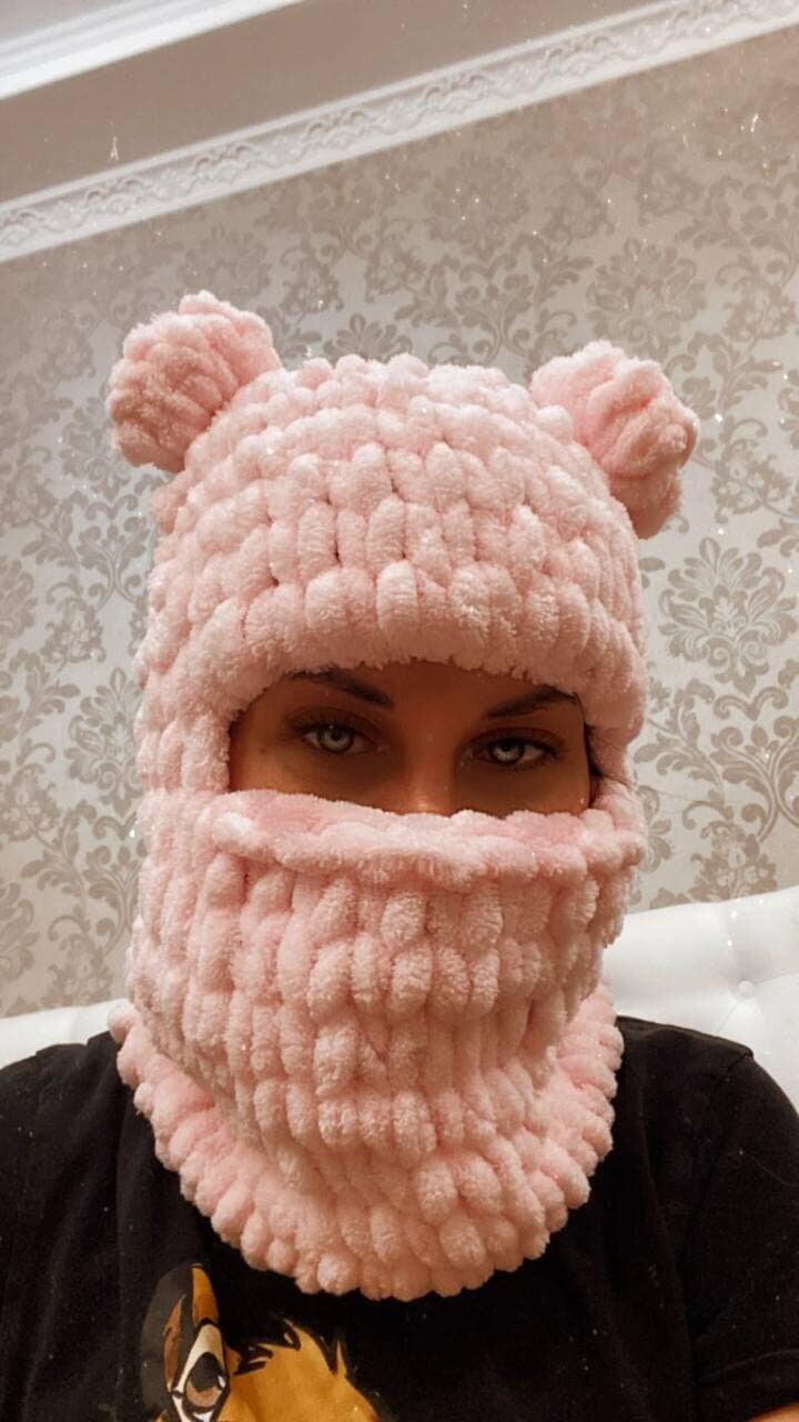 Winter Hat Balaclava With Ears Bunny Ski Mask Funny Balaclava - Etsy