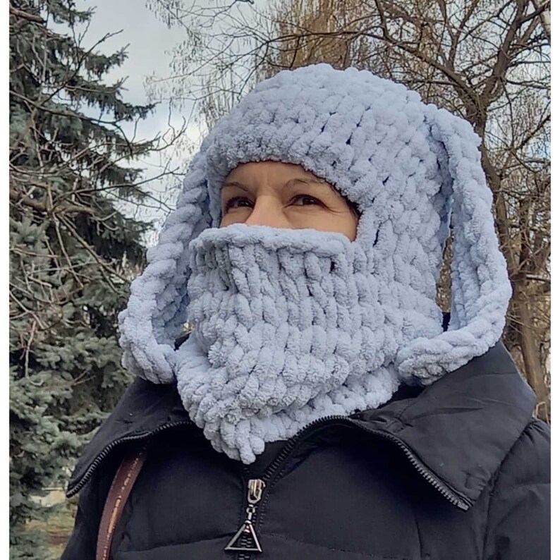 Winter Hat Balaclava With Ears Bunny Ski Mask Funny Balaclava - Etsy