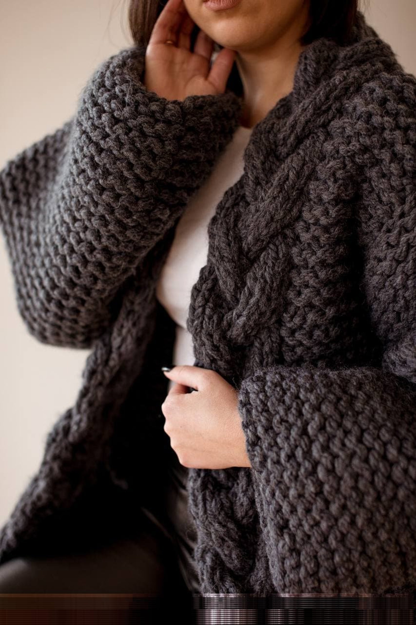 Cabled Knit Cardigan Knitting Pattern, Chunky Cardigan Knitting Pattern ...