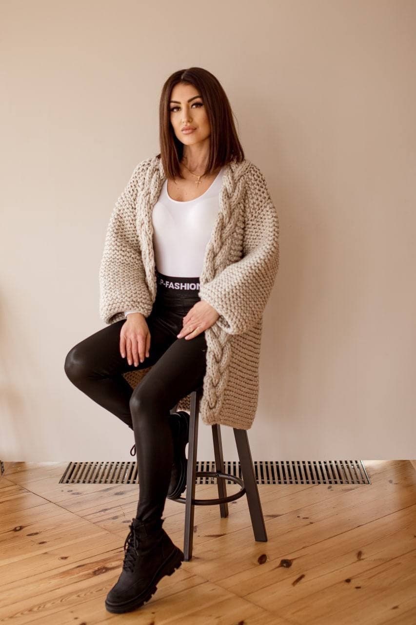 Cabled Knit Cardigan Knitting Pattern, Chunky Cardigan Knitting Pattern ...