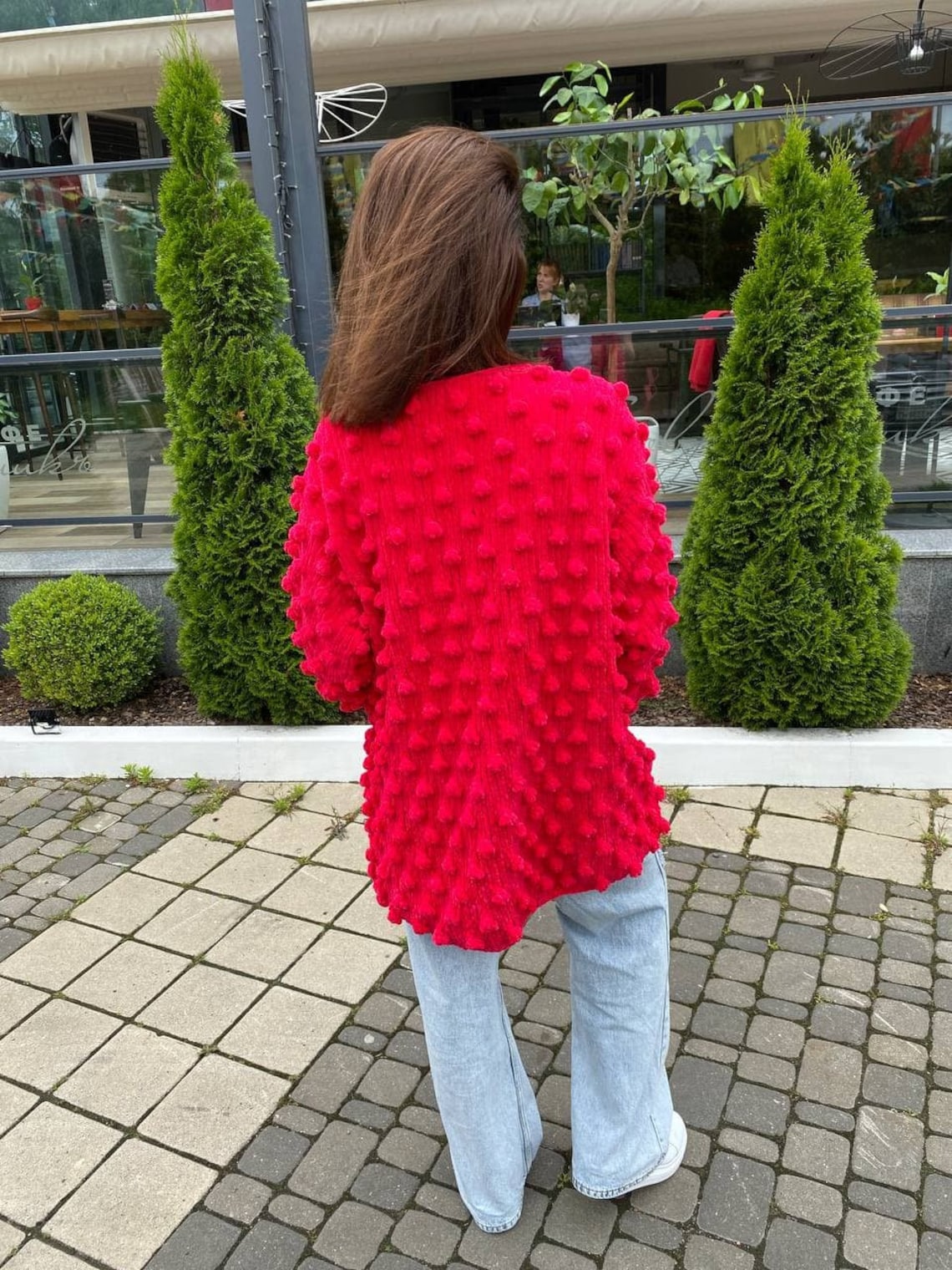 Bubble knit cardigan. Women's chunky cardigan. Long soft | Etsy
