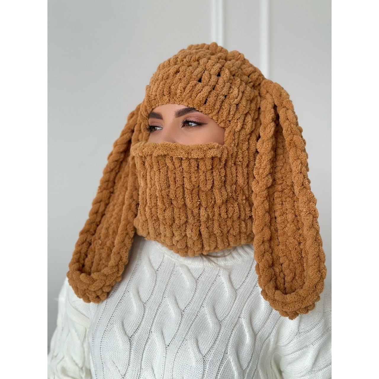 Winter Hat Balaclava With Ears Bunny Ski Mask Funny Balaclava - Etsy