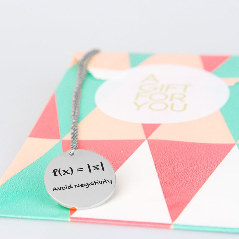 Avoid Negativity Math Necklace Stay Positive Fx Math - Etsy