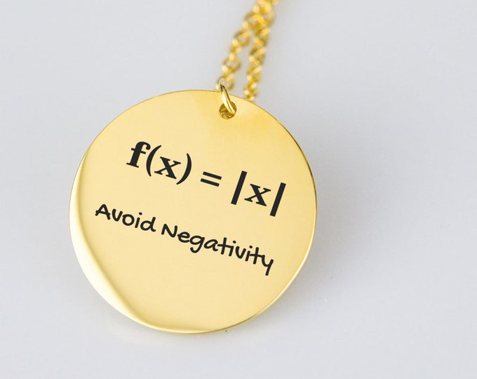Avoid Negativity Math Necklace, Stay Positive, F(x), Math Geek, Math ...